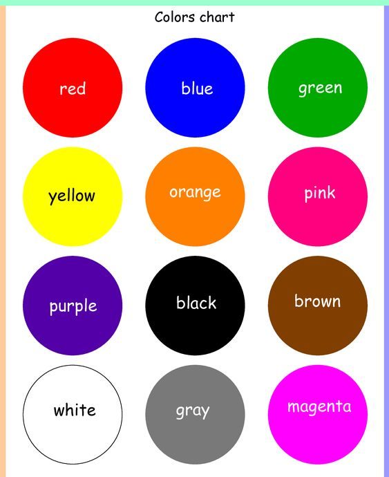 Basic Color Chart Printable Basic Color Chart Printable